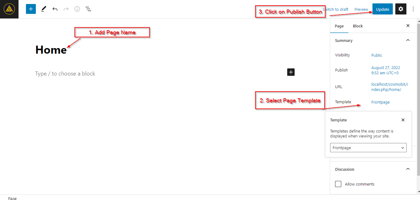 Homepage Setup – Desert Themes