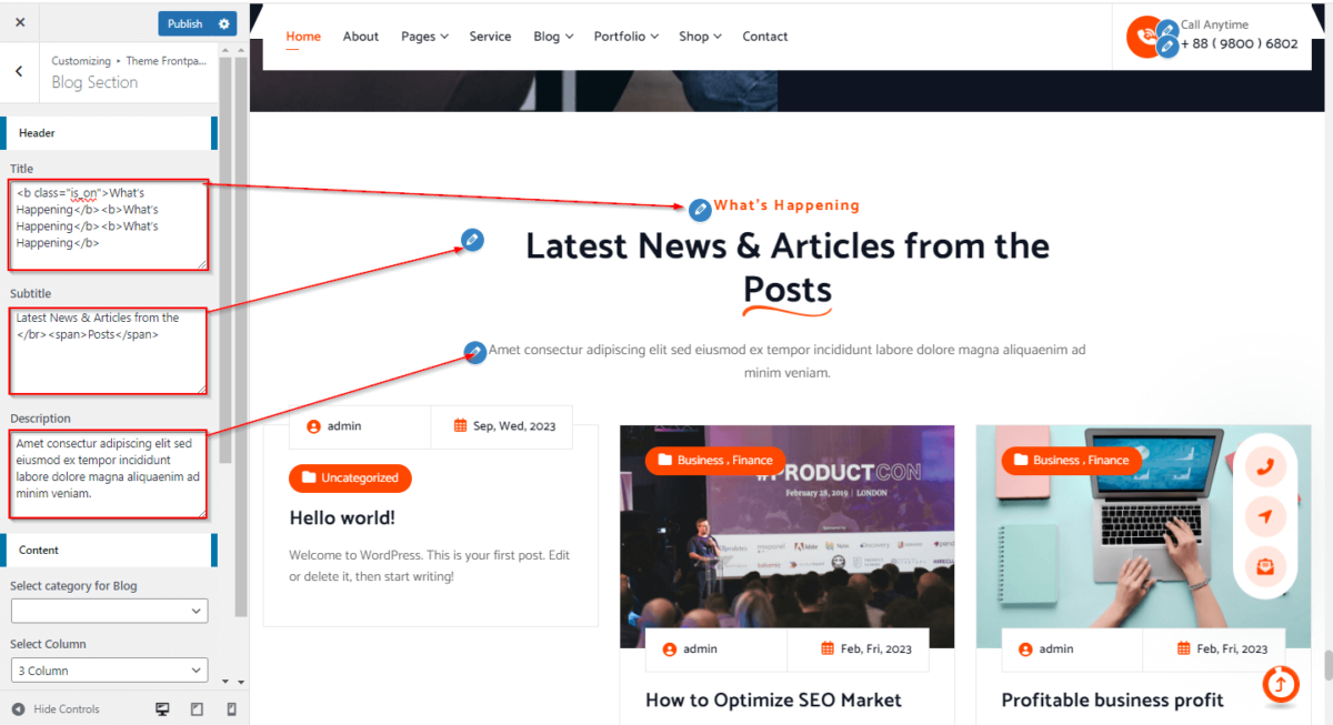 Blog Section Setup – Desert Themes