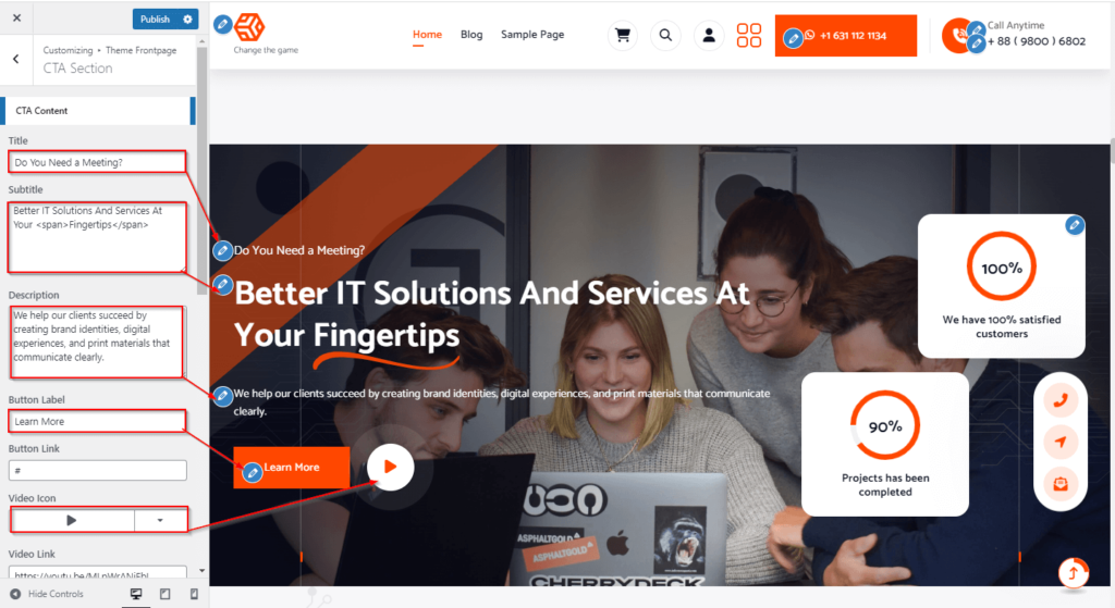 CTA Section Setup – Desert Themes