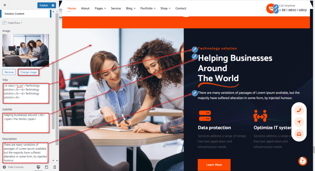 Solution section Setup – Desert Themes