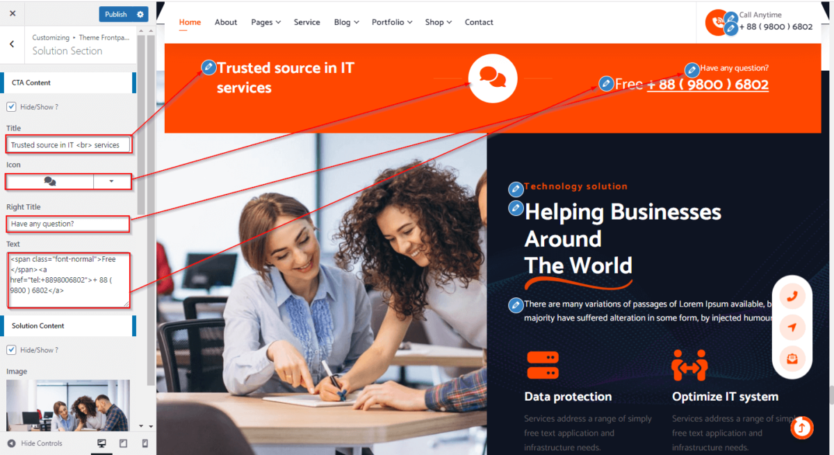 Solution section Setup – Desert Themes