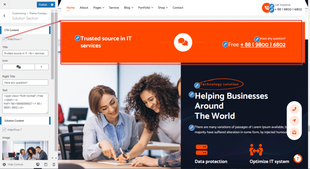 Solution section Setup – Desert Themes