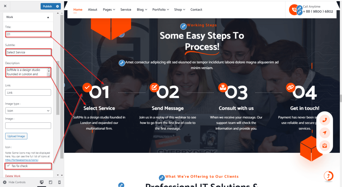 Work Process Section Setup – Desert Themes